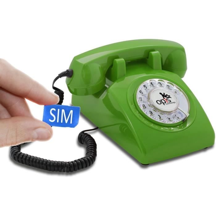 Opis 60S Mobile: Rétro Téléphone Avec Carte Sim-Vintage Téléphone Carte ...