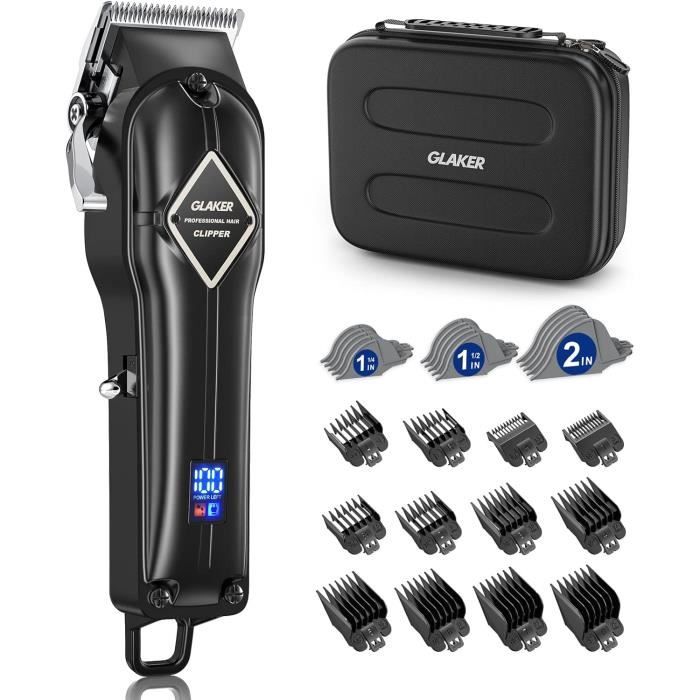 Tondeuse Cheveux Professionnelle Pour Homme – Kit De Coupe De Cheveux Sans Fil Avec 15 Peignes ...