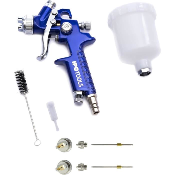 Mini Pistolet a Peinture HVLP - Inoxydable - Buse de 0,8 mm + 2 Buses ...