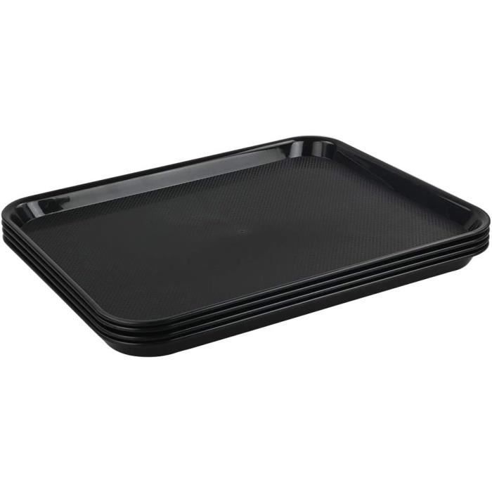 Teyyvn Lot de 4 plateaux de service rectangulaires en plastique ...