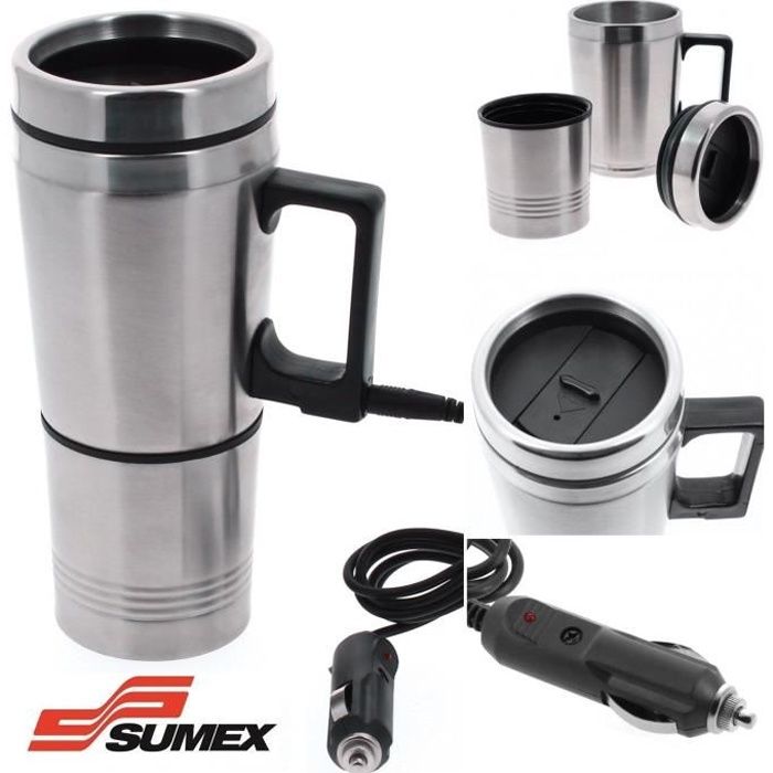 Mug chauffant 12V - SUMEX - 0.5L - Idéal pour les voyages - Cdiscount Sport