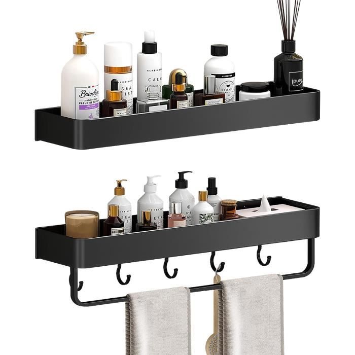 Etagere De Douche Sans Percage Noir,Porte Shampoing Douche,2 Pcs ...