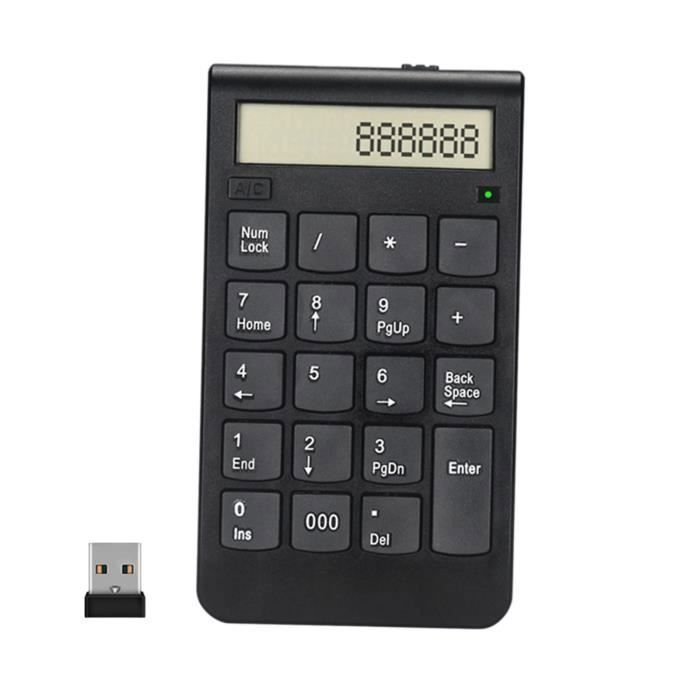 Number Pad Mini USB 2.4G avec affichage numérique résistant à l'usure ...