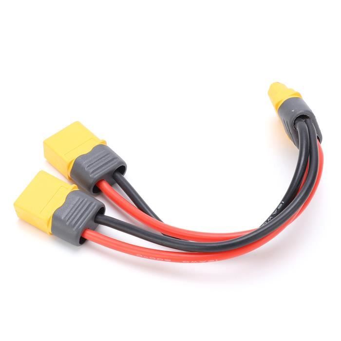 Zerone 2 connecteurs mâles XT60 vers 1 connecteur femelle XT60 Câble compatible 2 XT60 mâle vers ...