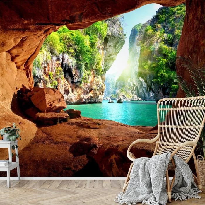 Papier Peint Intissé Mural Mer Gorge Moderne Toison Salon Chambre À ...