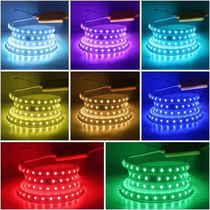 Bande Led 10M 220V Ip65 Bande Led Flexible Imperméable 60 Leds-M Smd ...