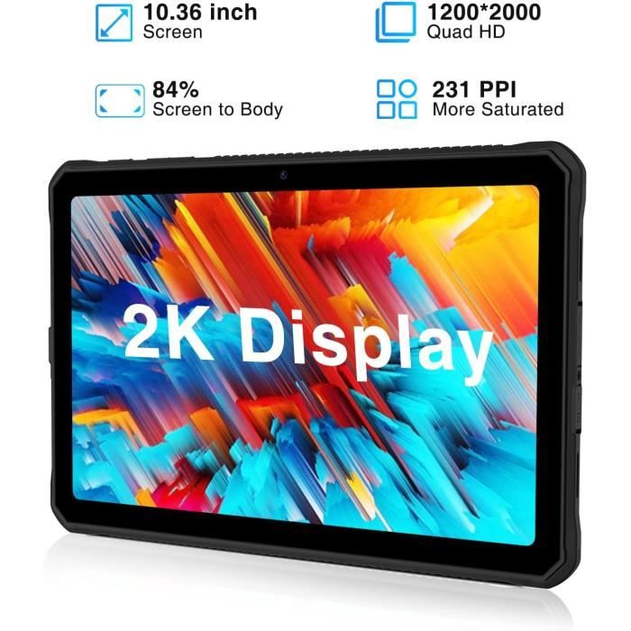 R10 Tablette Incassable, 10.36” Fhd+ 2K Tablette Durcie, 10800Mah 15Gb ...