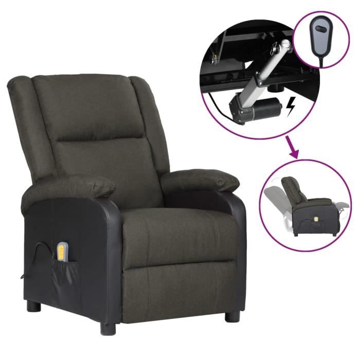ABB Fauteuil de massage inclinable électrique Gris foncé - Qqmora ...
