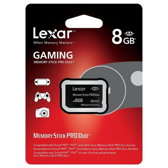 Cartes mémoire Lexar Carte Mémoire Memory Stick 8 Go Pro Duo Gaming ...