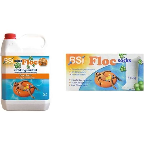 Micro Floc Floculant Liquide 5 L & Floc Socks Chaussette De Floculation ...