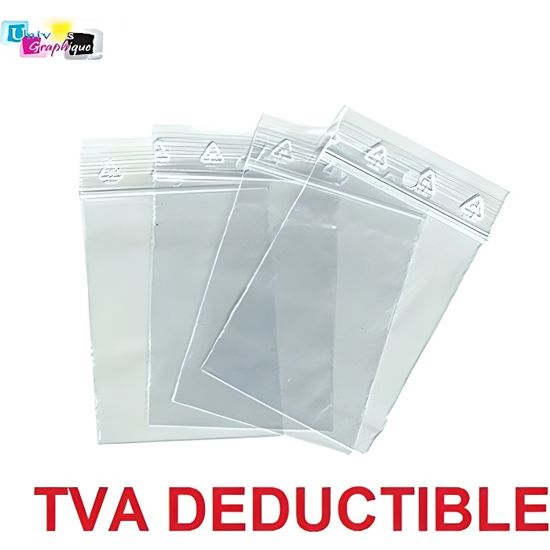 Lot de 1000 - Sachet 50 x 70 mm fermeture zip Transparent. Sachets ...