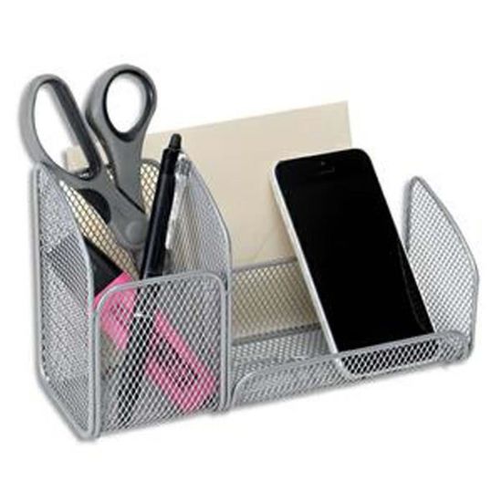 Trieur Mesh Gris en métal, 3 compartiments - Dimensions : L21 x H12,5 x ...