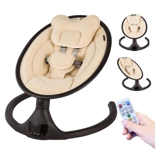 Balancelle Bébé Électrique Rocco Boucle Beige - X ADVENTURE - 5 ...