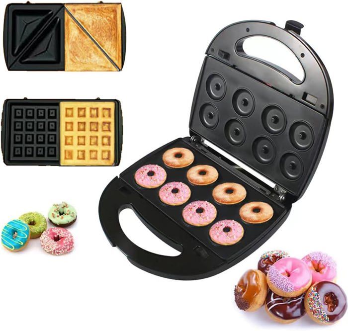Donut Maker 3 En 1 Gaufre Électrique Sandwich Machine Panini Press ...