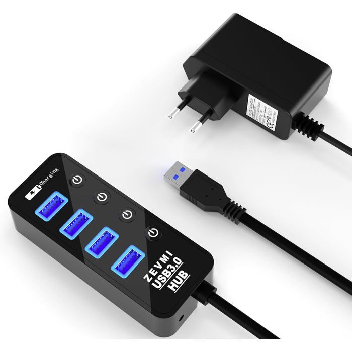 Hub Usb Actif 3.0 Avec Bloc D'Alimentation : Répartiteur Usb Avec ...