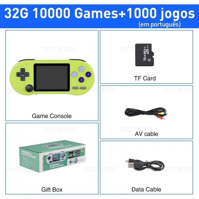 Console de jeu portable SF2000 - Vert - Pack - Consoles rétro ...