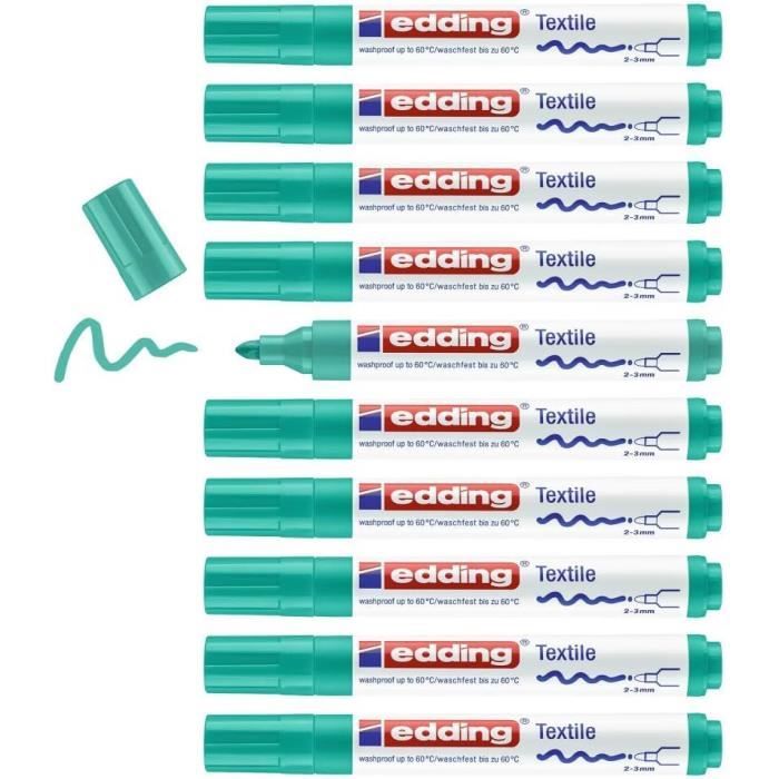 Edding 4500 Marqueur pour textiles - vert pâle - 10 pièces - pointe ...