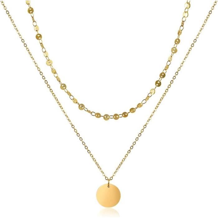 Collier Multi-Rangs Pour Femmes Avec Plaquettes - Collier Coin ...