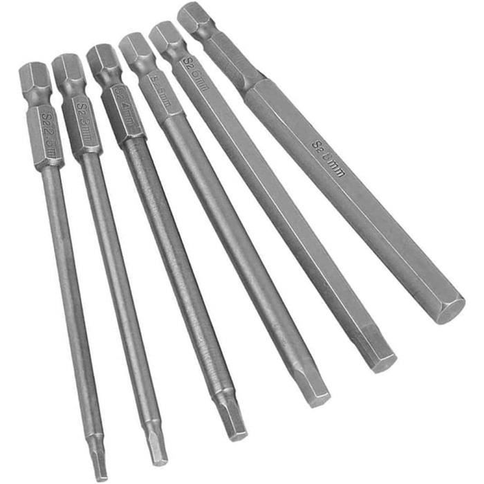 6pcs Embouts de Tournevis Magnétiques à Tête Hexagonale Intérieure H2.5 ...