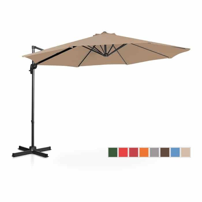 Parasol Déporté - Uniprodo - Ø 300 cm - Taupe - Inclinable et Pivotant ...