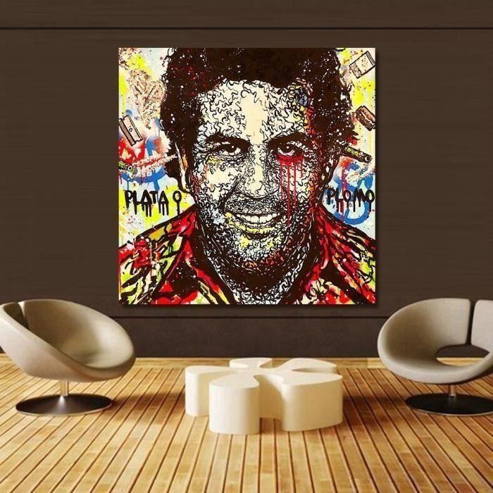 Alec Monopoly Graffiti Art Pablo Escobar Portrait Toile Tableau Moderne ...