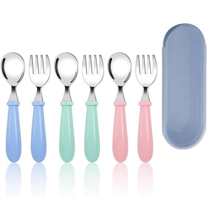 Couvert Enfants INOX,Set Couvert Bebe 3 x Fourchettes,3 x Cuillères ...