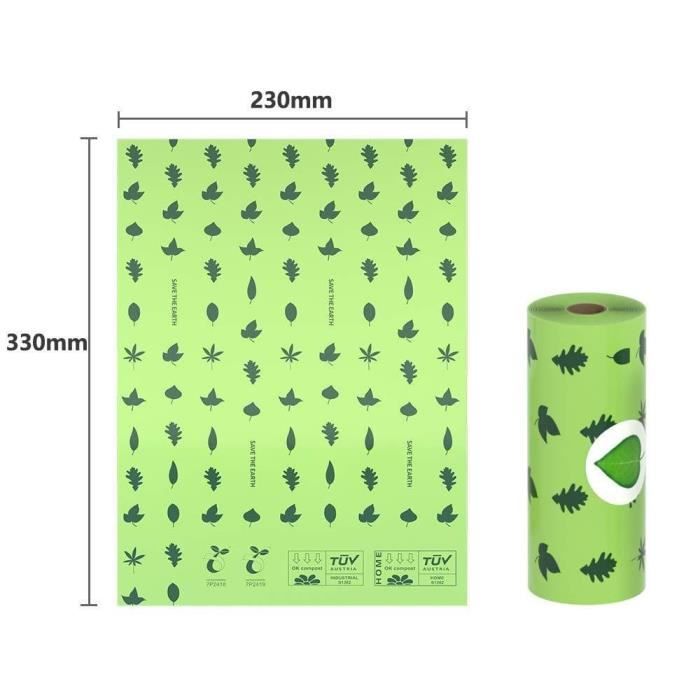 100% Corn Starch Dog Poop Bag Biodegradable Garbage Dispenser Outdoor ...