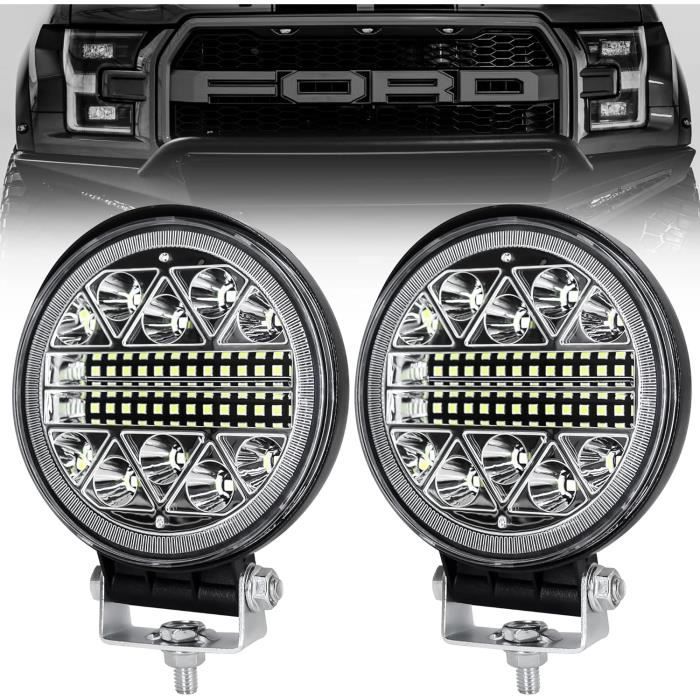 Dinfu Phare de Travail LED Tracteur 2 x 126W 4 LED Projecteur Ronde ...