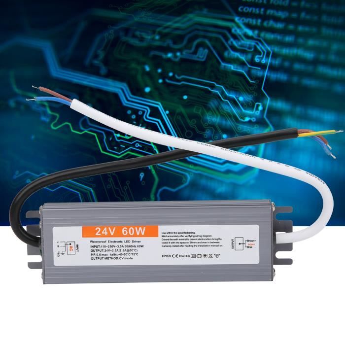 Alimentation étanche - EJ.LIFE - 60W - Ultra-mince - IP68 - Aluminium ...