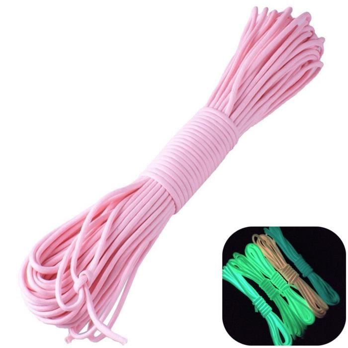 9 brin 550 lumineux cordon paracord de parachute rose (50 pieds ...