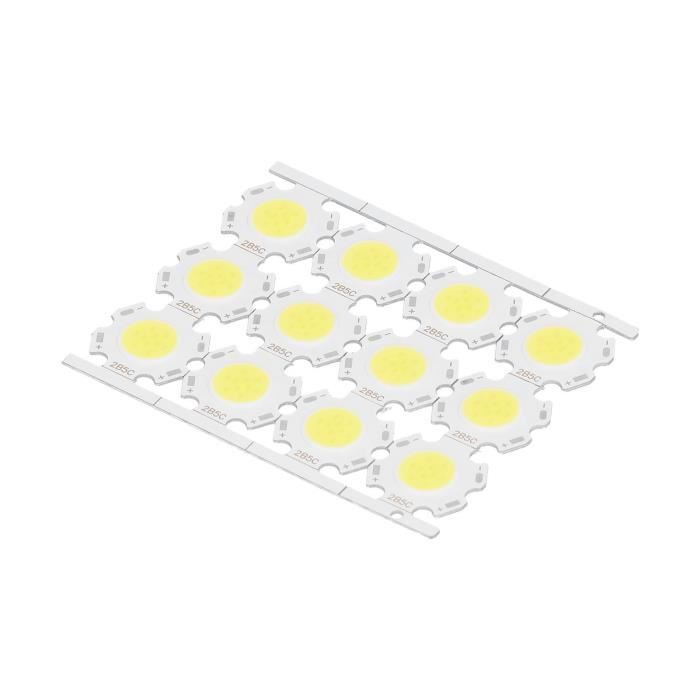 GOTOTOP Puce LED 12Pcs LED Chips COB Light Emitter Composant 5W 15-17V ...