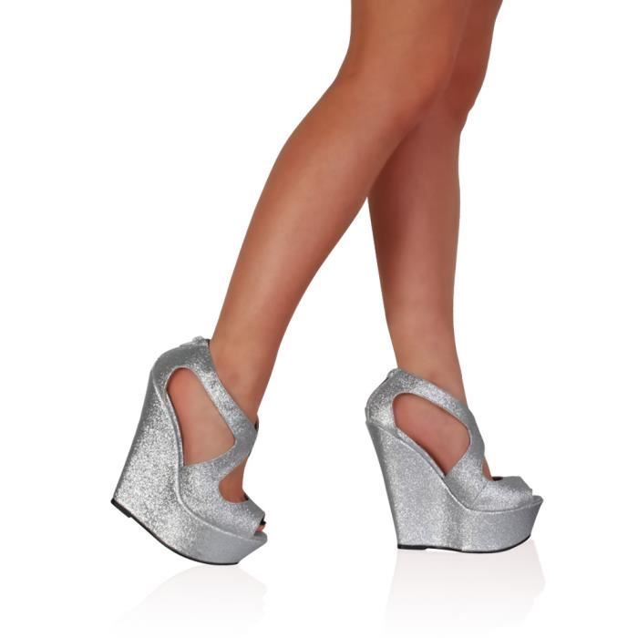 Chaussures Lanières Bride Talon Compensé Femmes - Achat / Vente ...