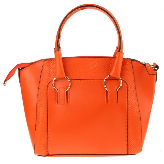 Élégant les femmes de la mode PU sac à main sac... Orange - Cdiscount ...