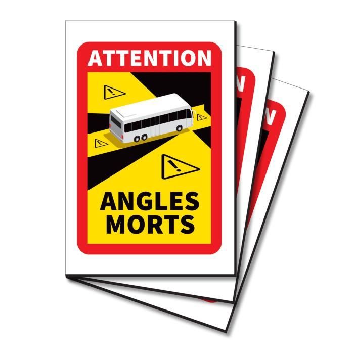 Kit de 3 Plaques en aluminium pour signalisation des angles morts des ...