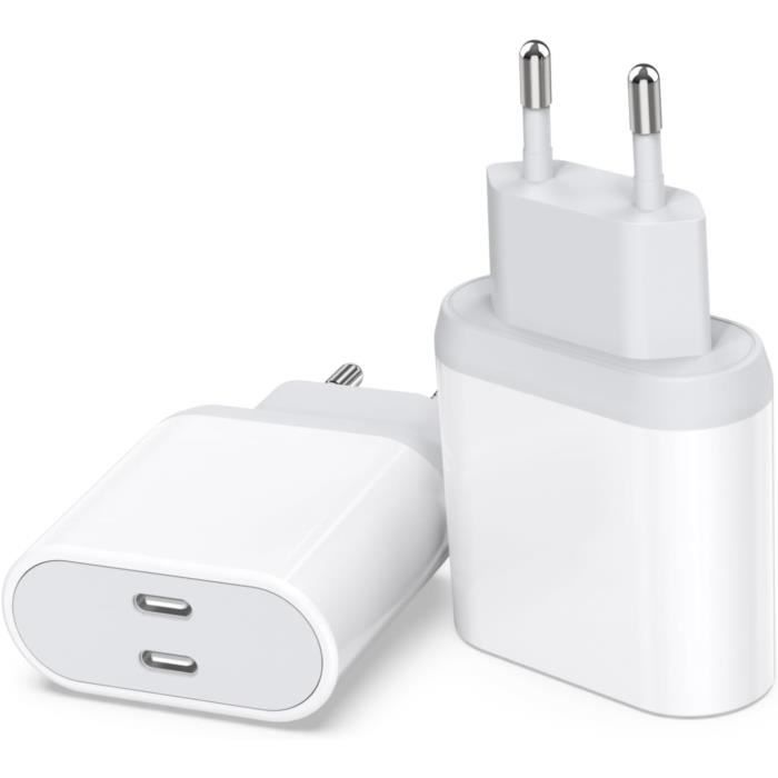 2 Pack Prise Usb C 25W Chargeur Rapide Replacement For Iphone 15-15 Pro ...