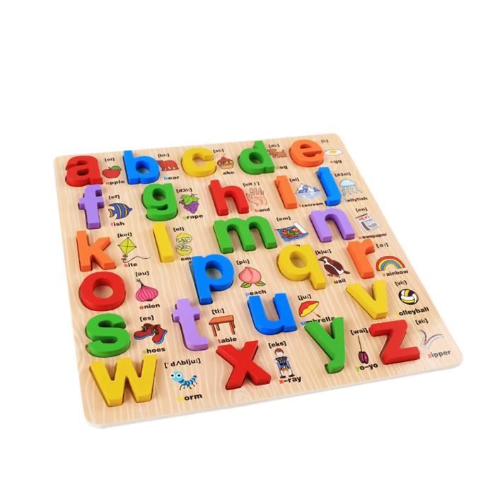 Shipenophy Tableau de puzzle de lettres Puzzle Alphabet en bois pour ...