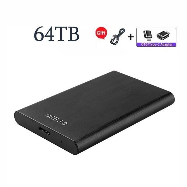 Disque dur externe,Black 64TB--Disque dur externe SSD USB 3.0 Portable ...