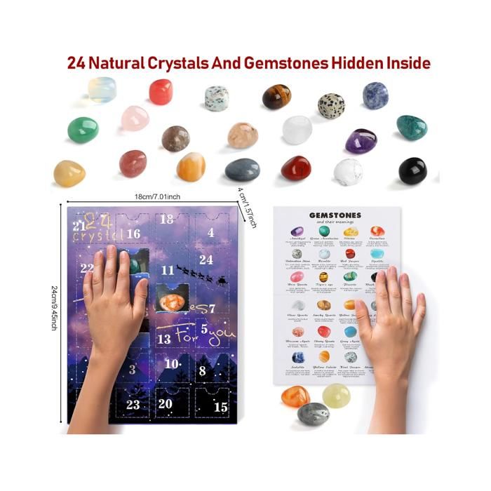 Calendrier de l'Avent 2025 Cristaux Pierres Précieuse,24 Calendrier de ...