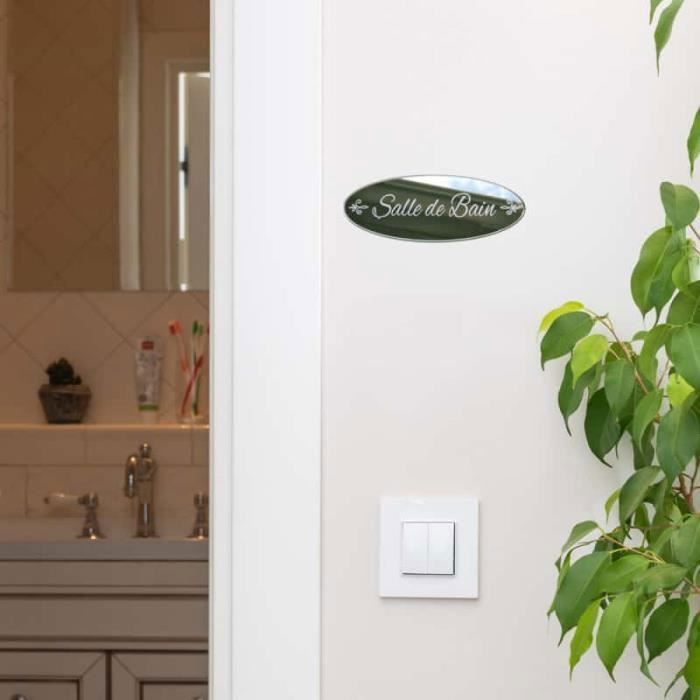 Plaque Miroir Adhésive Salle de Bain - ADZIF.BIZ - Style Shabby - 16x6 ...