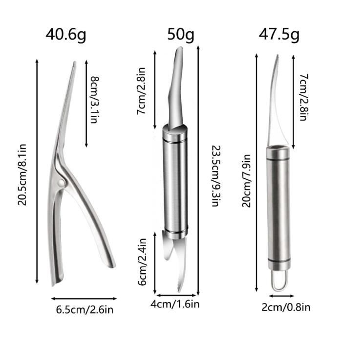 3 Pièces Decortiqueur Crevette, Eplucheur Crevette Tout en Eplucheur de ...