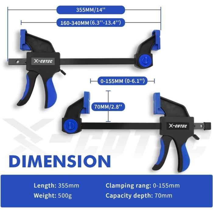 Serre Joint, Serres-Joints Rapide 4 Pièces, Pince Serre Joint Menuisier, Pinces À Barre À Une ...