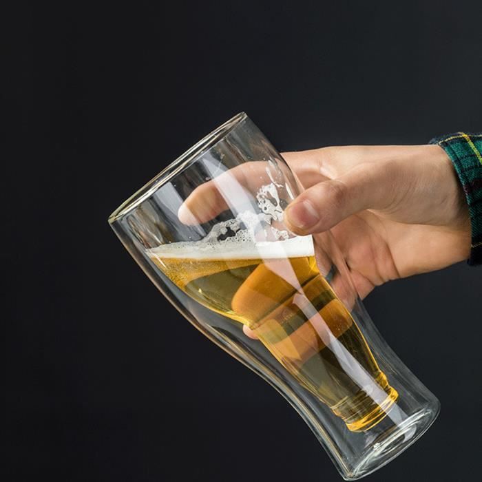 HURRISE verre isolé à Double paroi de bière Verre à bière à Double ...