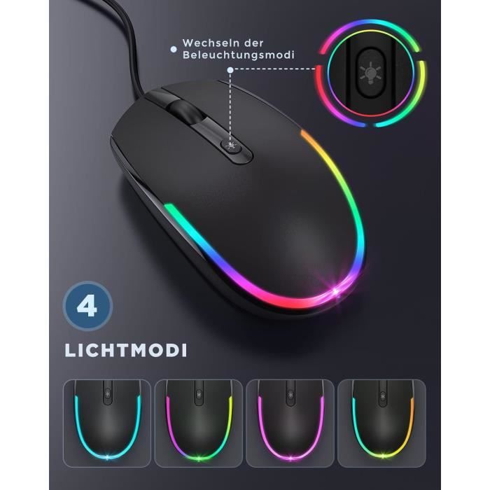 Souris Filaire Pc Souris D'Ordinateur Avec Câble 1600 Dpi Usb Souris ...