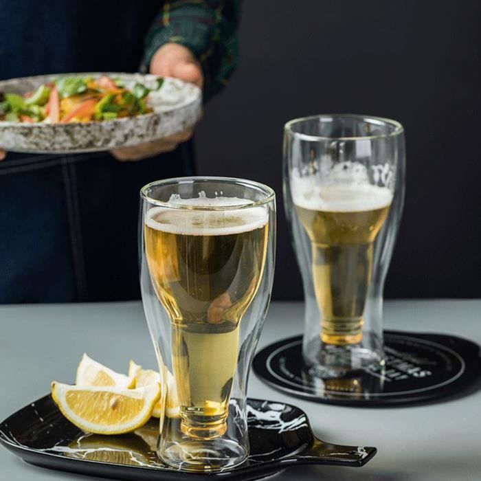 HURRISE verre isolé à Double paroi de bière Verre à bière à Double ...