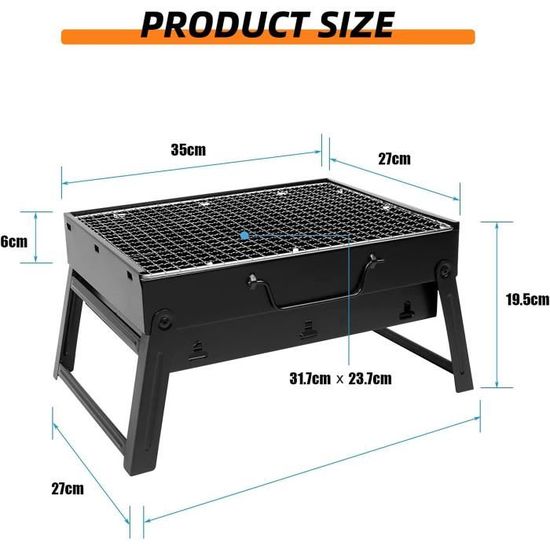 Barbecue Portable Mini Barbecue à Charbon Pliable BBQ Grill Barbecue ...