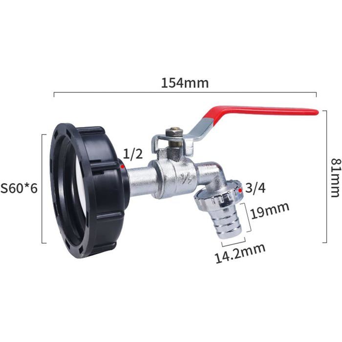 Container Accessoires,Adaptateur pour Réservoir d'Eau 1/2",Raccord ...