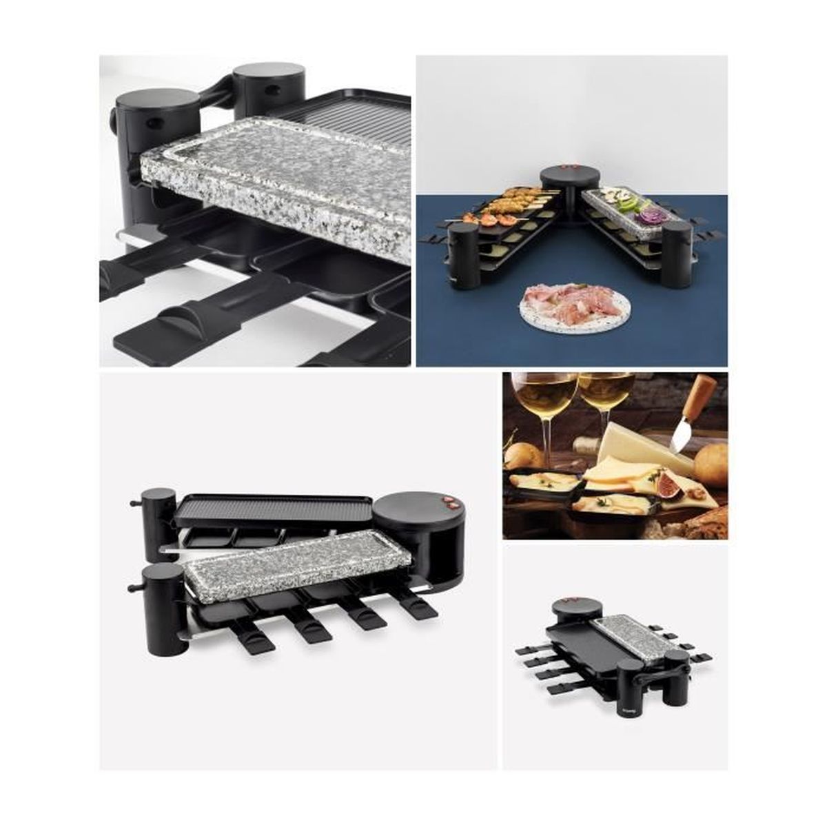 Appareil à raclette Pierre à cuire et Grill antiadhésif 8 personnes ...