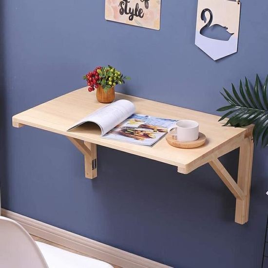 TABLE RABATTABLE YLCJ Table Pliante Murale, Table Murale en Bois Massif ...