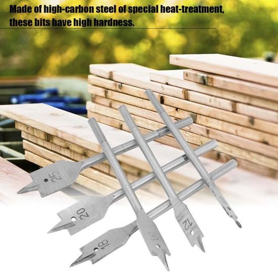 EJ.life mèche plate ennuyeuse 6 pièces en acier à haute teneur en ...