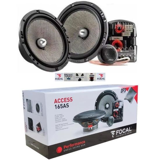 1 kit 2 voies FOCAL ACCESS 165AS 16,5 cm 6,5" 60 watts rms 120 watts max 4 ohm 91,3 db 2 woofers ...